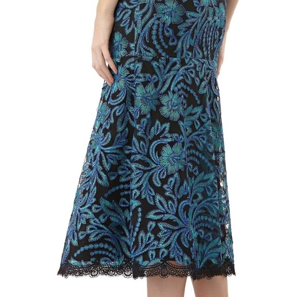 JS Collections | Dresses | Js Collections Womens Green Embroidered ...